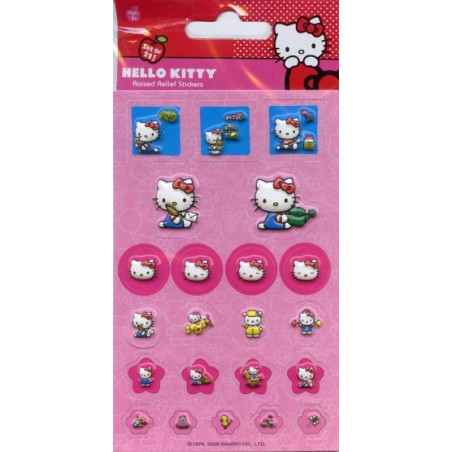22 autocollants Hello Kitty en relief