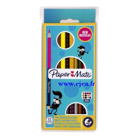 Crayons de couleur Paper Mate double