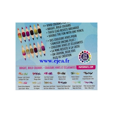 Crayons de couleur Paper Mate double