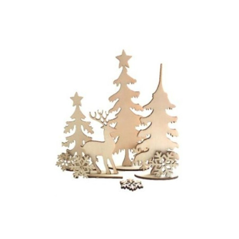 Décor forêt de Noël à monter