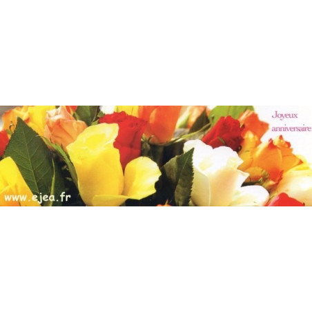 Carte marque-page Joyeux anniversaire Fleurs