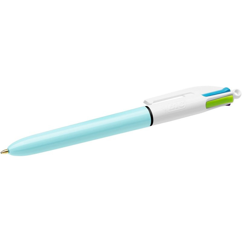 Stylo bille Bic 4 couleurs Fashion bleu ciel