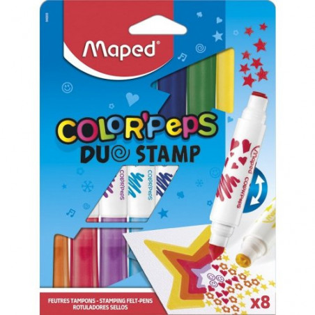 Color' Peps Magic Duo Stamp 8 Feutres 2 en 1
