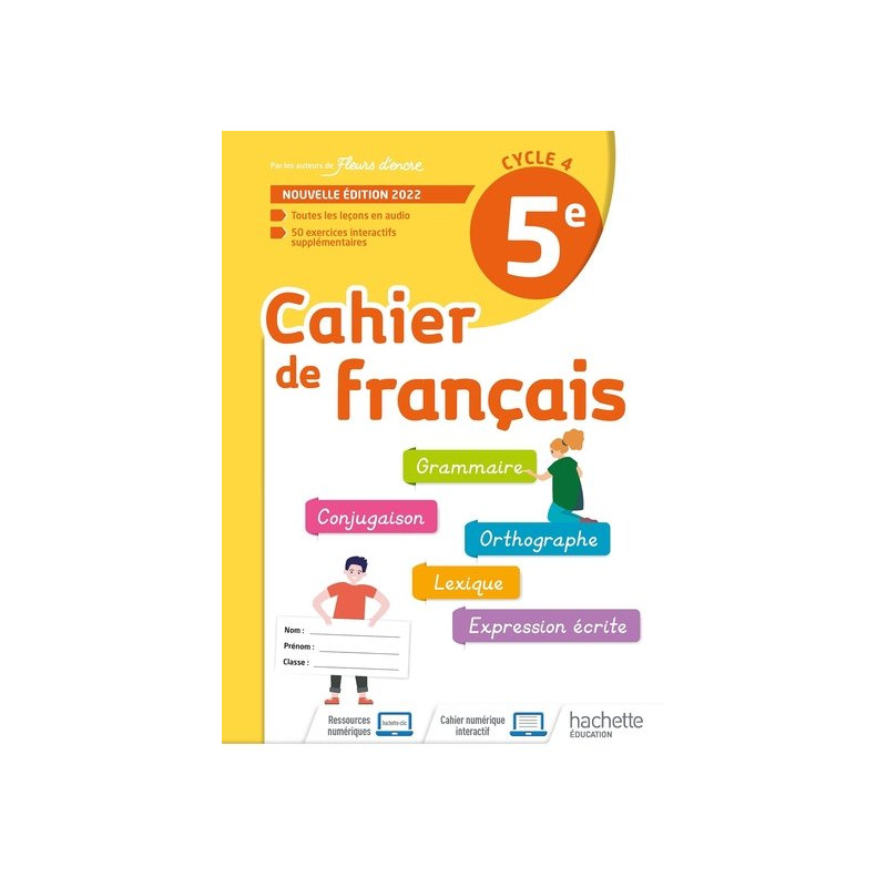 Cahier de Francais 5e Hachette