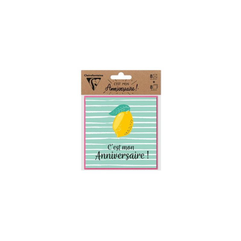 Cartes d'invitation anniversaire Citron