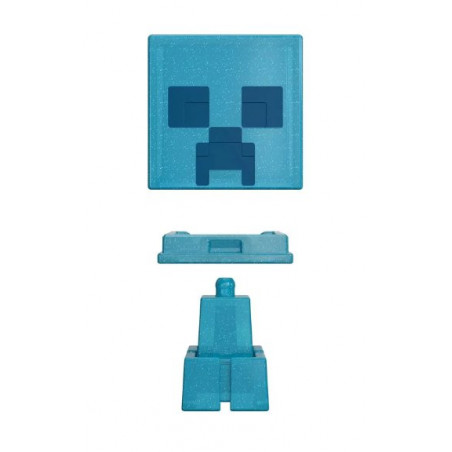 Minecraft Mini tête Mob Creeper chargé bleu